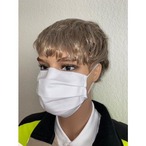 Mehrweg Mund-Nasen-Maske textil weiß, 9,00