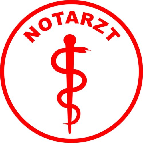 Aufkleber Notarzt mit Äskulapstab 100mm, 2,00