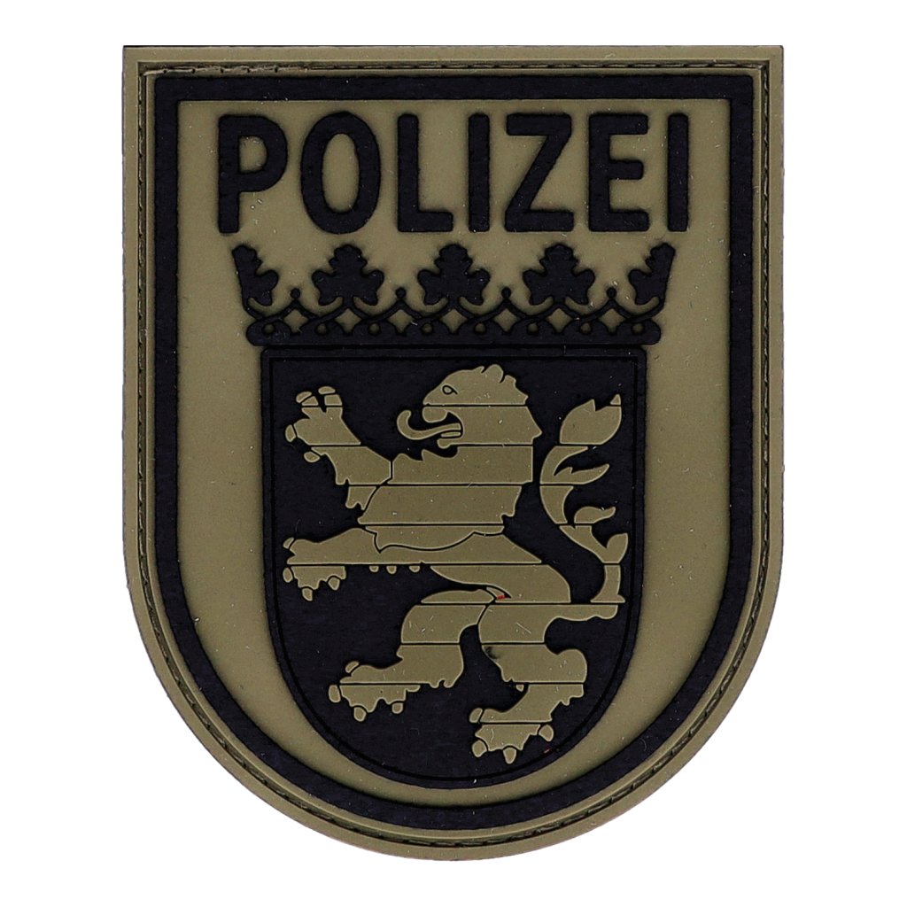 Rubberpatch Polizei Hessen - steingrau/oliv, 5,00