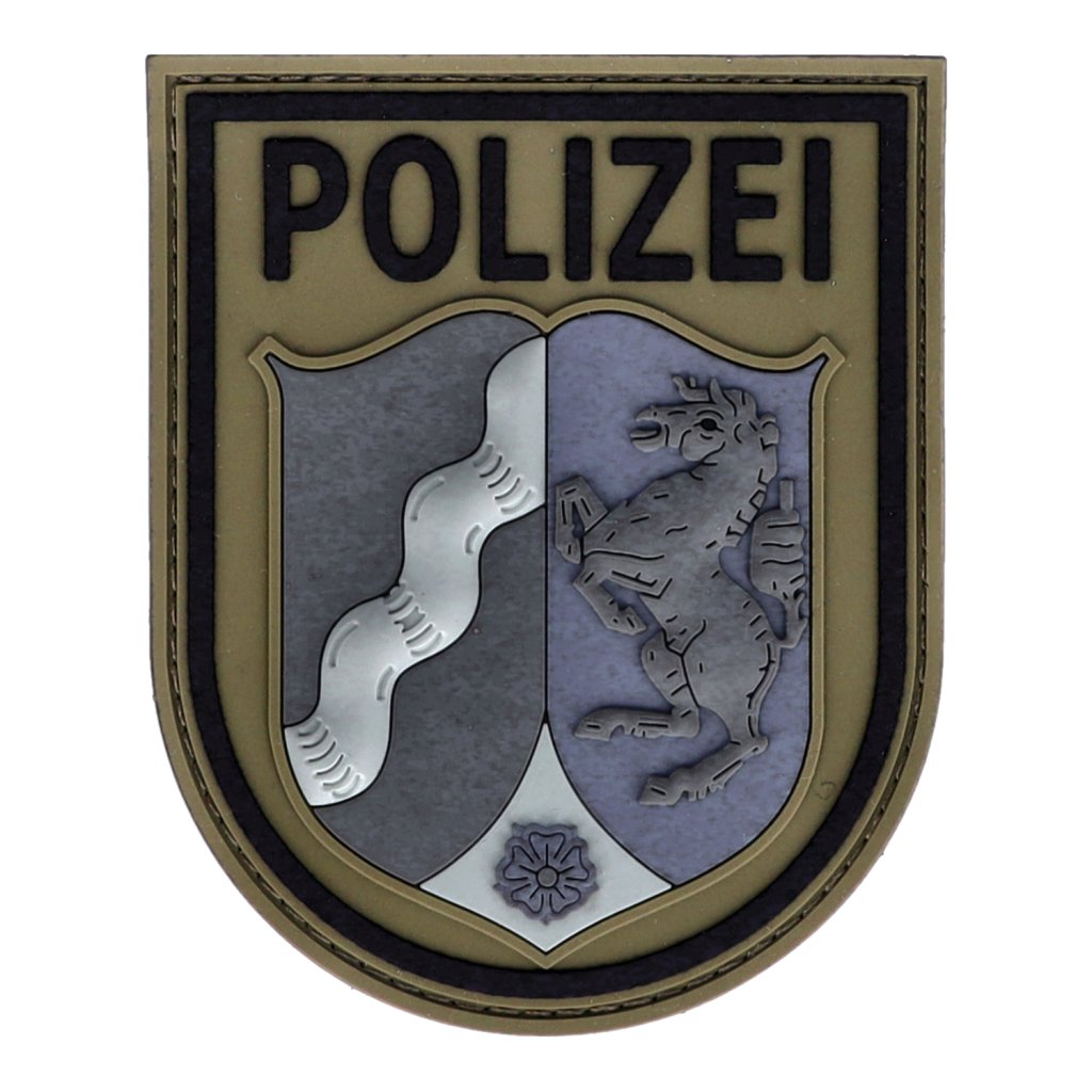 Rubberpatch Polizei Nordrhein Westfalen - steingrau/oliv, 6,00