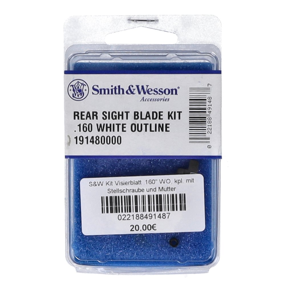S&W Kit Visierblatt .160" WO, kpl. mit Stellschraube und Mutter, 20,00