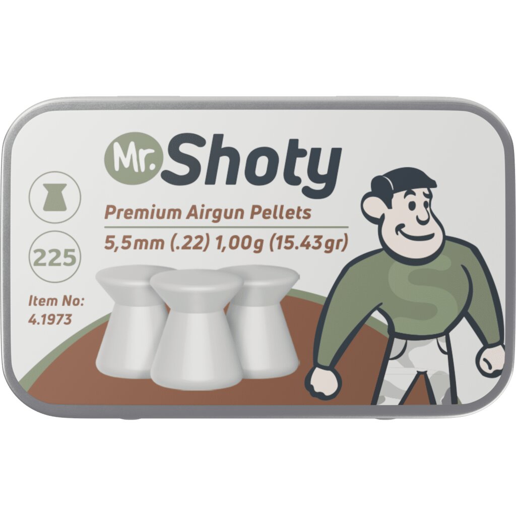 Mr. Shoty Flachkopf Diabolos 5,5 mm (.22) Flachkopf, 1,00 g, 225 St ...